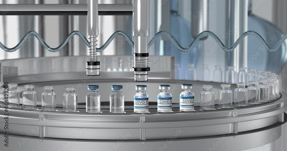 SARS-COV-2 COVID-19 Mass production of coronavirus vaccine, a machine ...