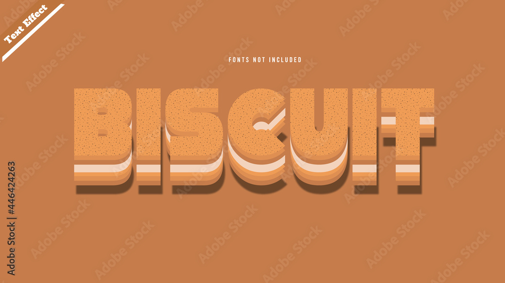 Biscuit text effect design vector. editable 3d text Stock Vector ...