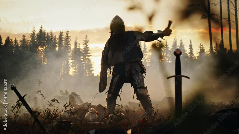 Dark Age Battlefield: Brutal Fight to Death of Two Armored Medieval ...