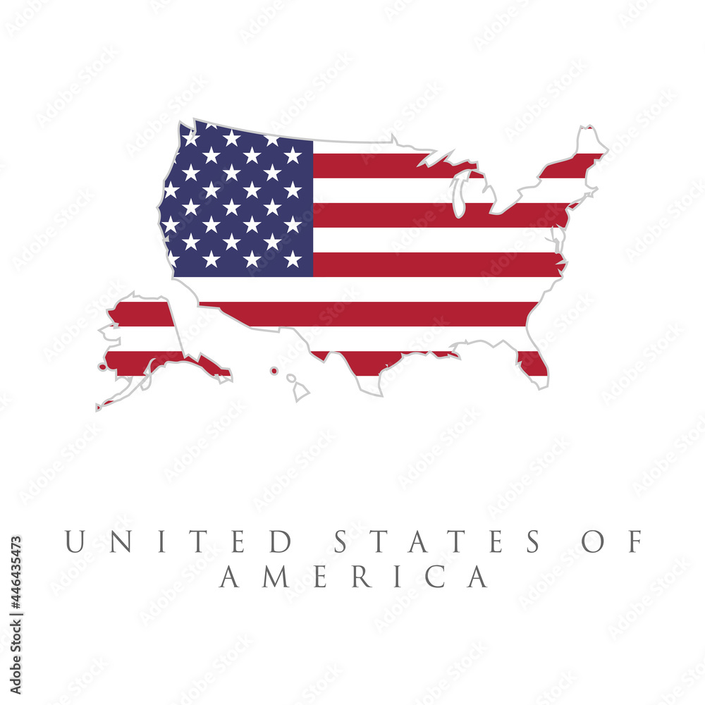 United states vector map with the flag inside.The flag of the country ...