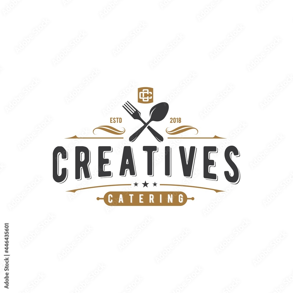 Catering Restaurant Bar Bistro Logo Design Vector Image Stock Vector ...