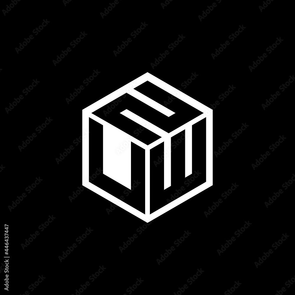 UWN letter logo design with black background in illustrator, vector ...