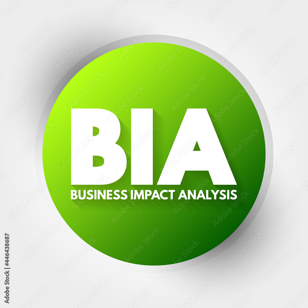 BIA - Business Impact Analysis acronym, concept background Stock ...