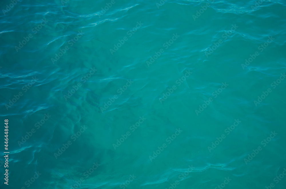 Aerial view of aquamarine sea surface. Rough sea texture. Top view ...