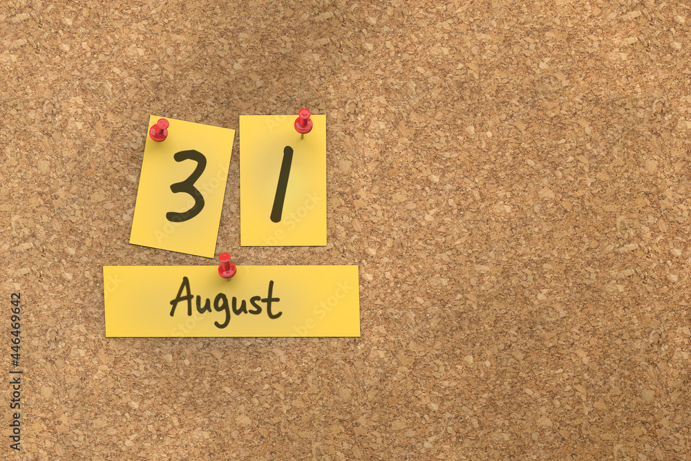 3d rendering of important days concept. August 31st. Day 31 of month ... 3d rendering of important days concept. August 31st. Day 31 of month ...