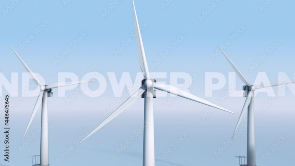 An Array of Wind Turbines on the Wind Farm. The Blades are Starting to ...