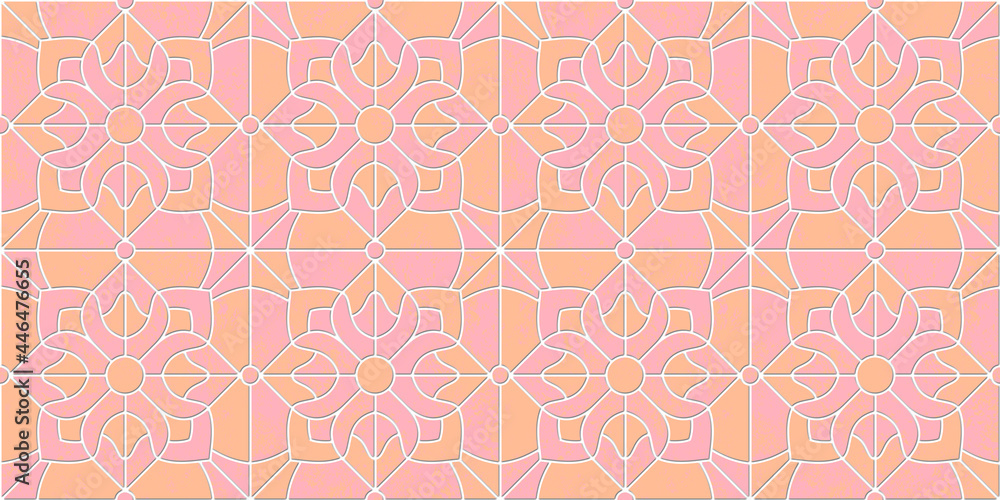 3D rendering pink seamless pattern for ceramic tiles for 3D project ...