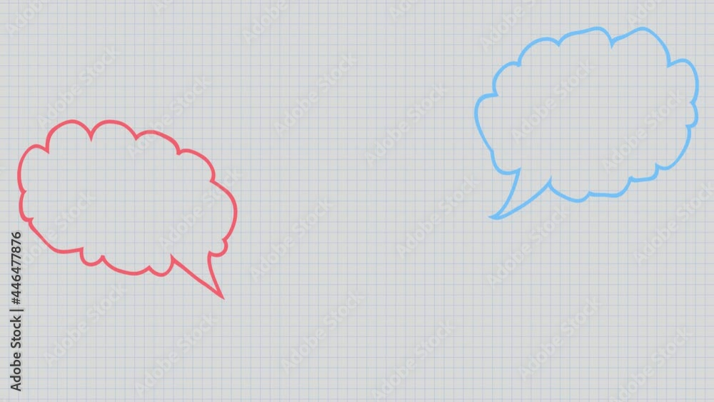 Set of Animated Speech Bubbles in doodle style on transparent ...