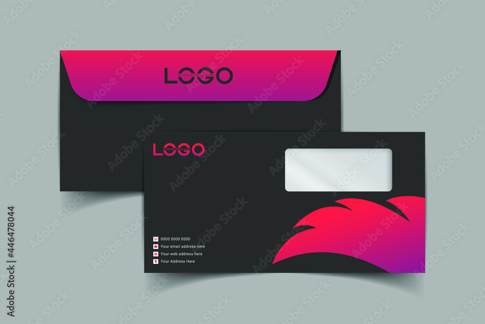 DL Envelope template front and back view. Template for advertising ...