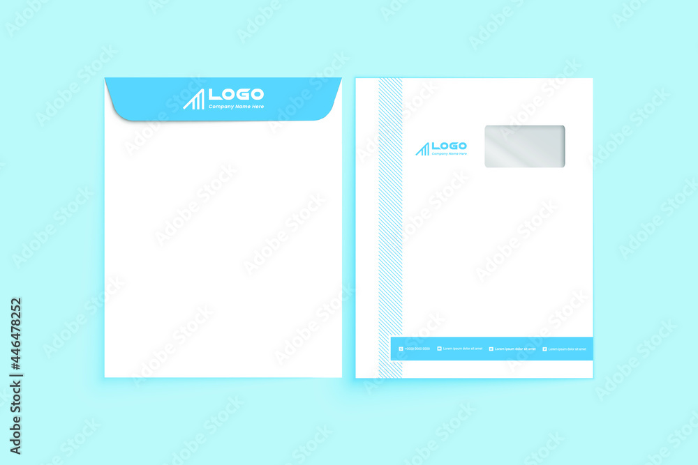 A4 envelope design. Paper envelope mockup vector isolates on the ...