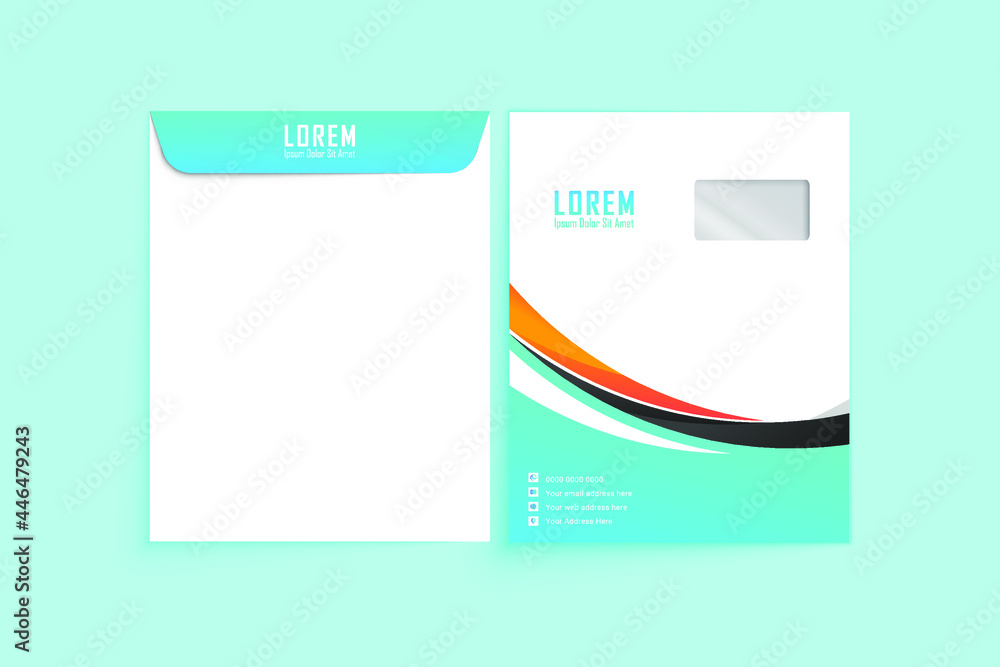 Envelope design. A4 Envelope vector design. A4 Envelope Mockup. Paper ...