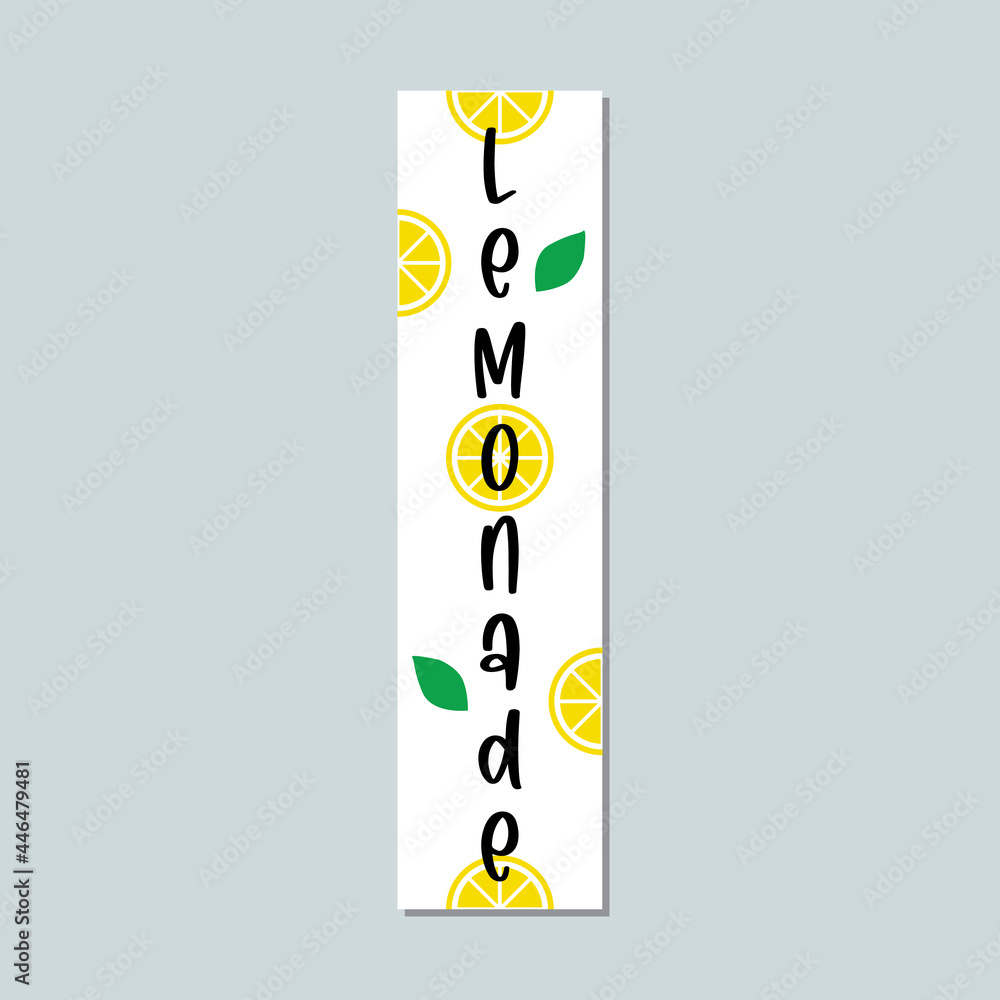 Lemonade lettering with lemon label. Brush calligraphy of word lemonade ...
