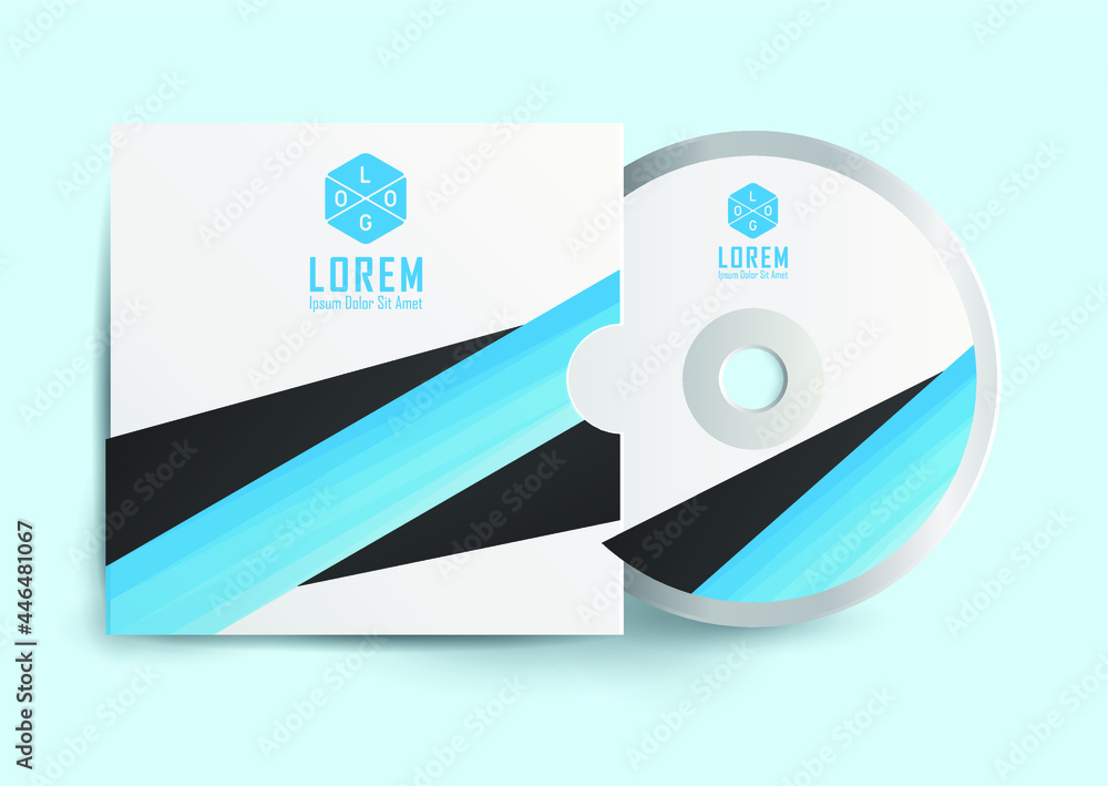 Vetor de CD disk and Box label design. cd and DVD disc label design ...