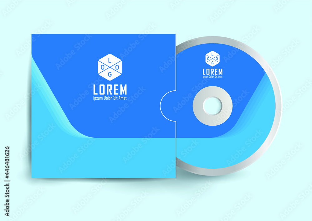 Cd case label and cd disc label design template, cd case isolated ...