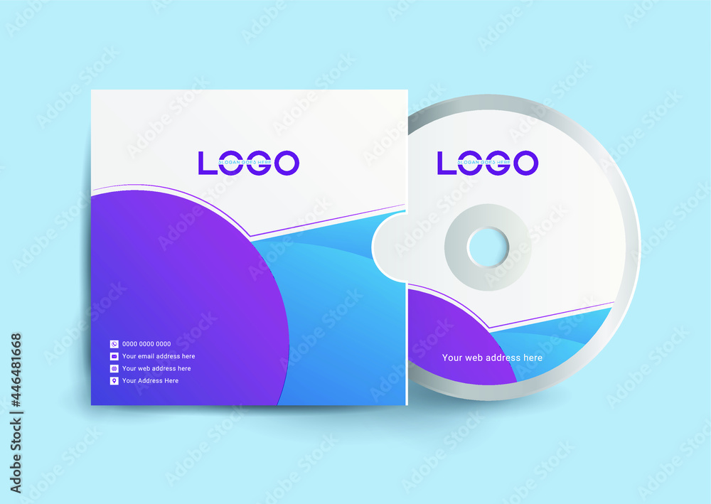 Cd case label and cd disc label design template, cd case isolated ...