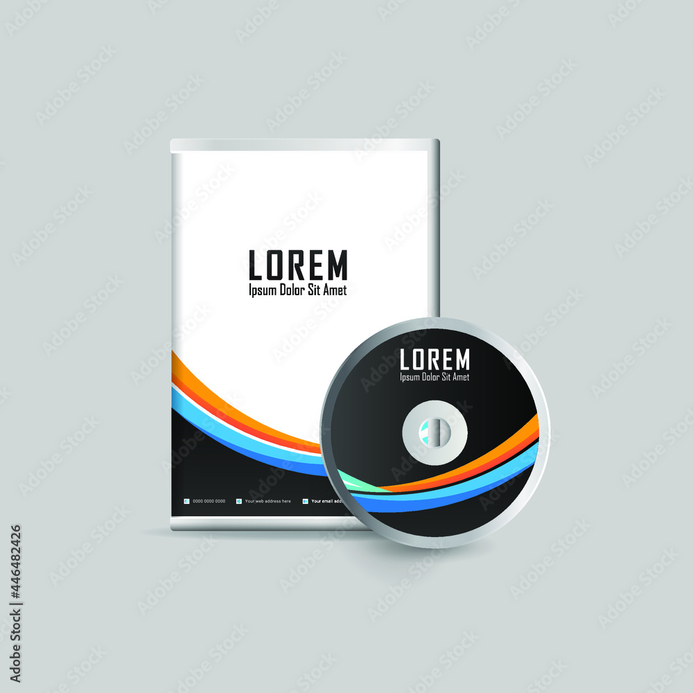 Dvd or cd disc label design template, dvd case Isolated, Vector ...