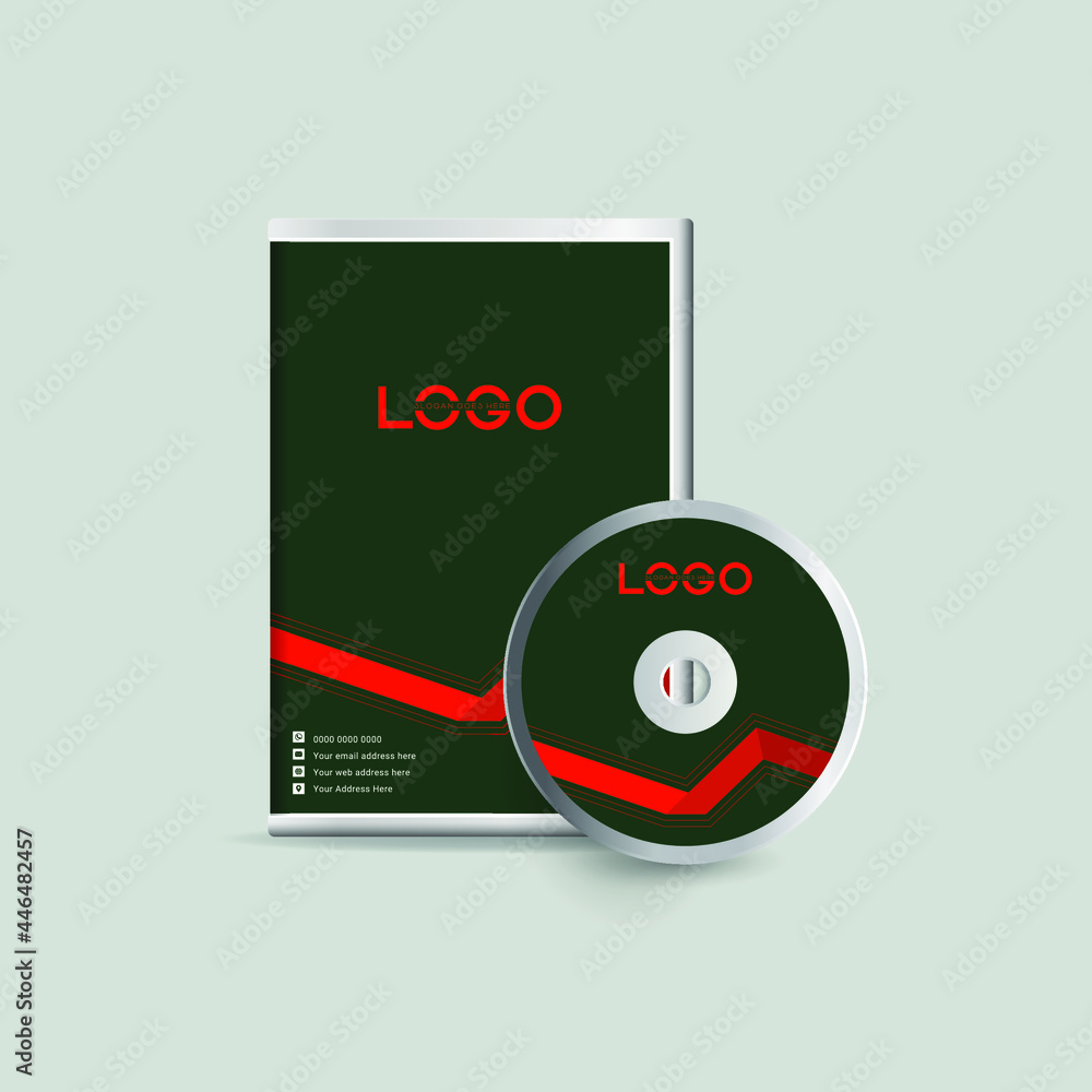 Dvd or cd disc label design template, dvd case Isolated, Vector ...