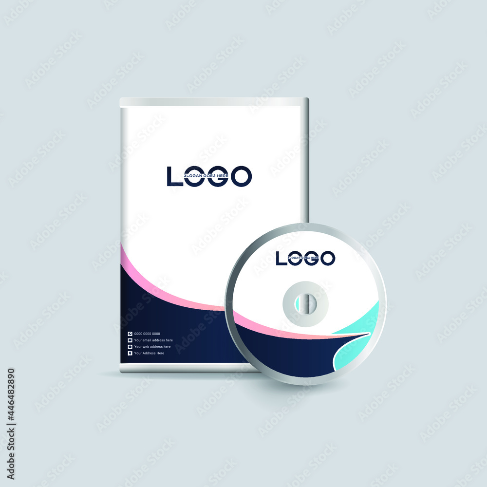 Dvd or cd disc label design template, dvd case Isolated, Vector ...