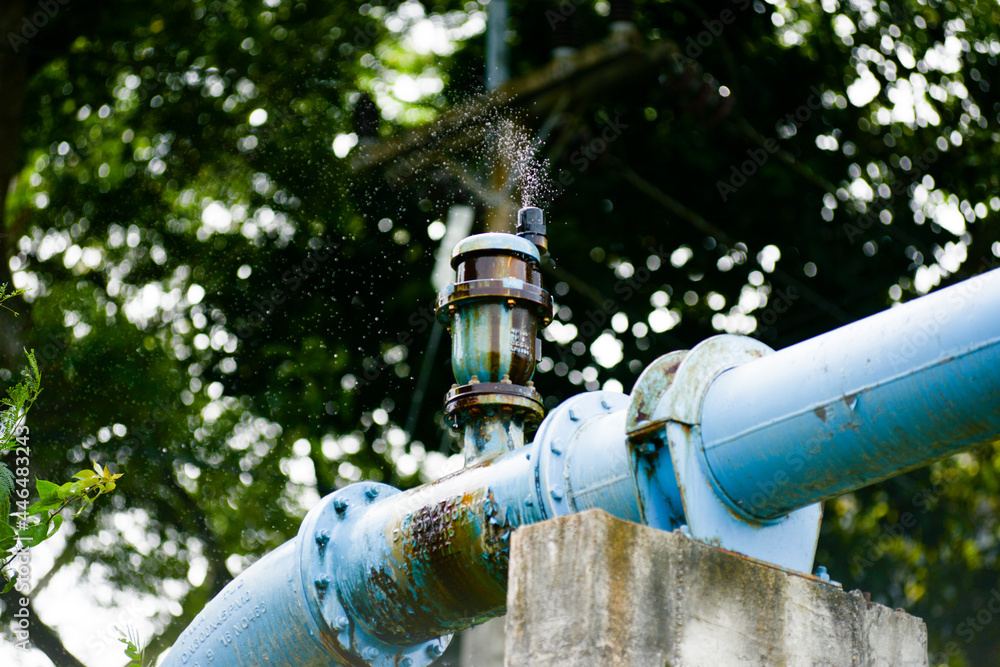 Pressure relief valves of large plumbing systems Stock Photo | Adobe Stock