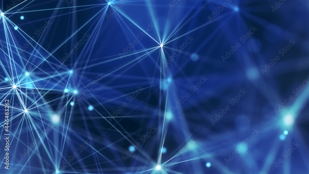Blue abstract technology and engineering background with plexus ...