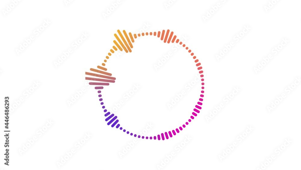 Color animation of a circle of waveform audio with progress bar ...