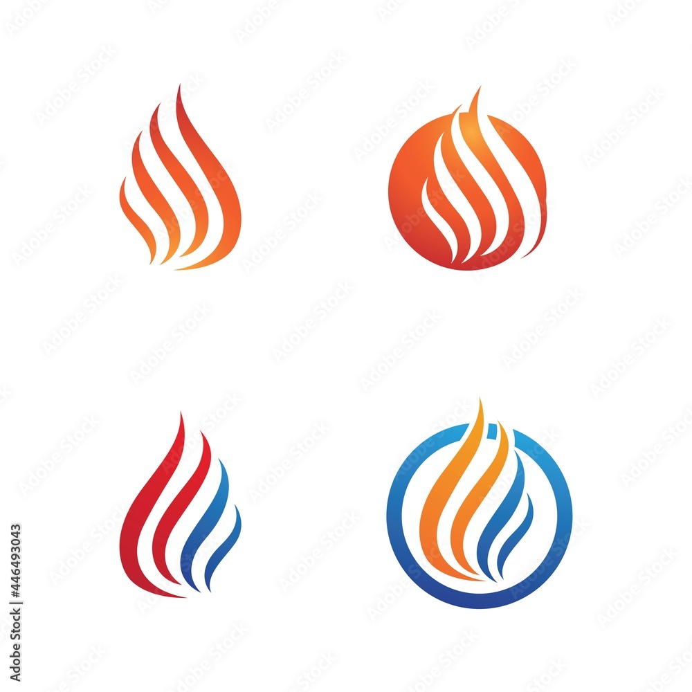 Fire flame logo vector and symbol Stock Vector | Adobe Stock