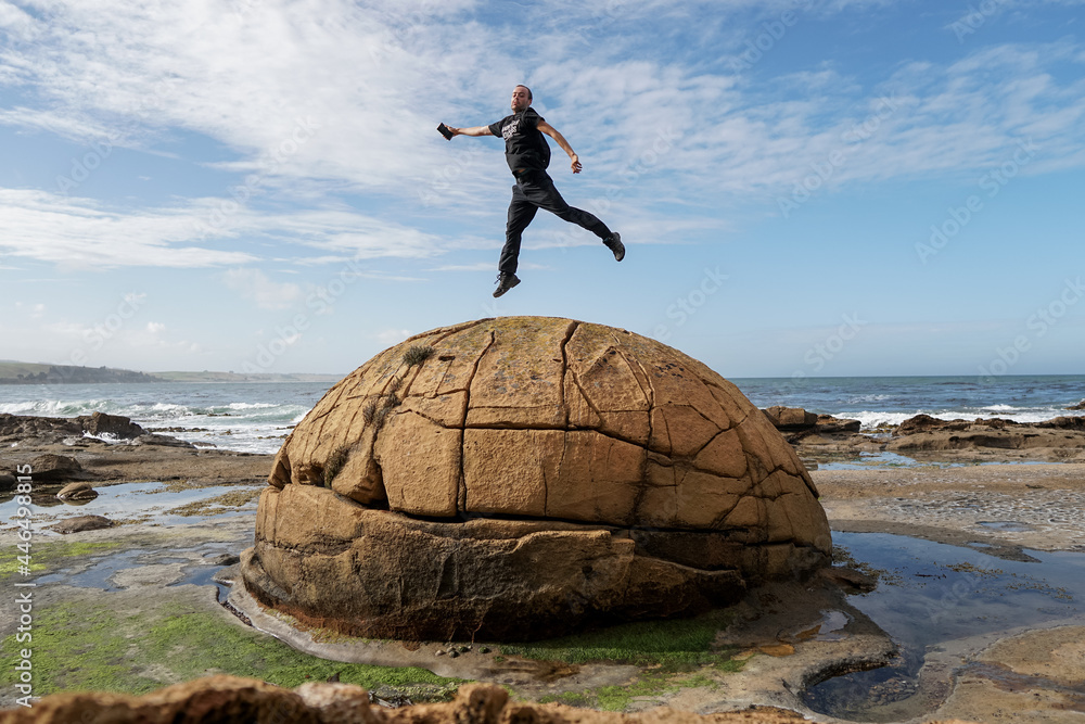 Katiki Boulders on Shag Point, New Zealand Stock Photo | Adobe Stock