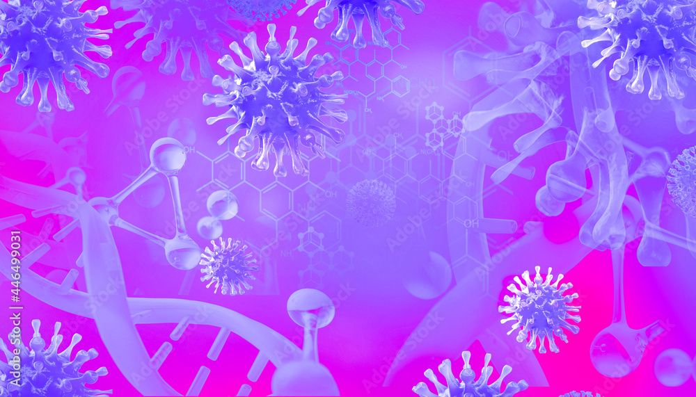DNA sequence and COVID-19 infection virus cells. Abstract image ...