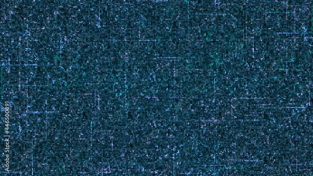 Background from pixel map with moving lines. Animation. Map inside ...