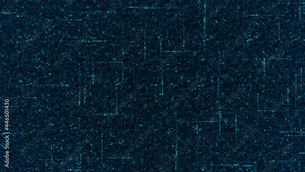 Background from pixel map with moving lines. Animation. Map inside ...