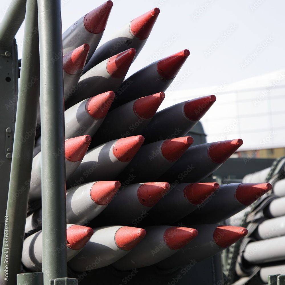 Fotografia do Stock: A lot rockets of the legendary Soviet mortar ...