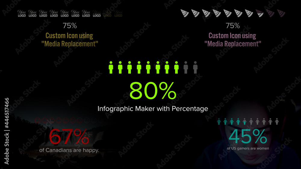 Infographic Maker with Percentage Stock Template | Adobe Stock