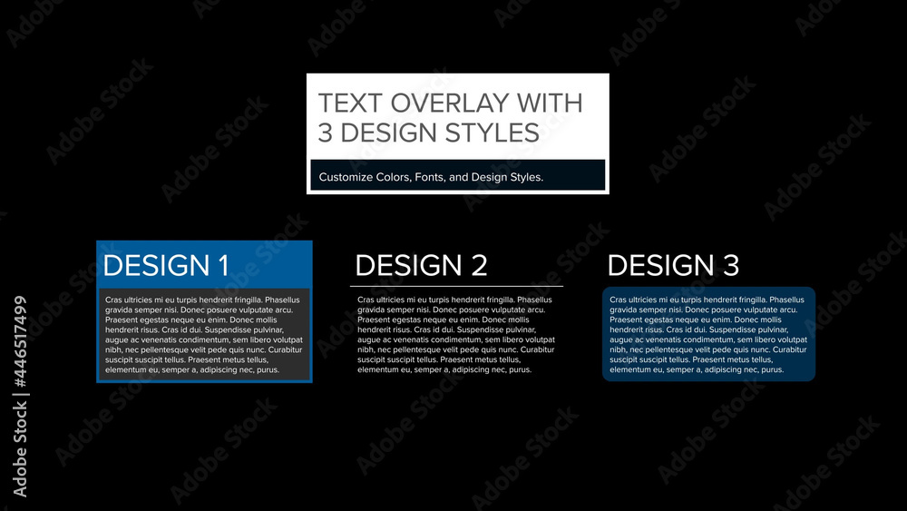 Modern Text Block with 3 Design Styles Stock Template | Adobe Stock