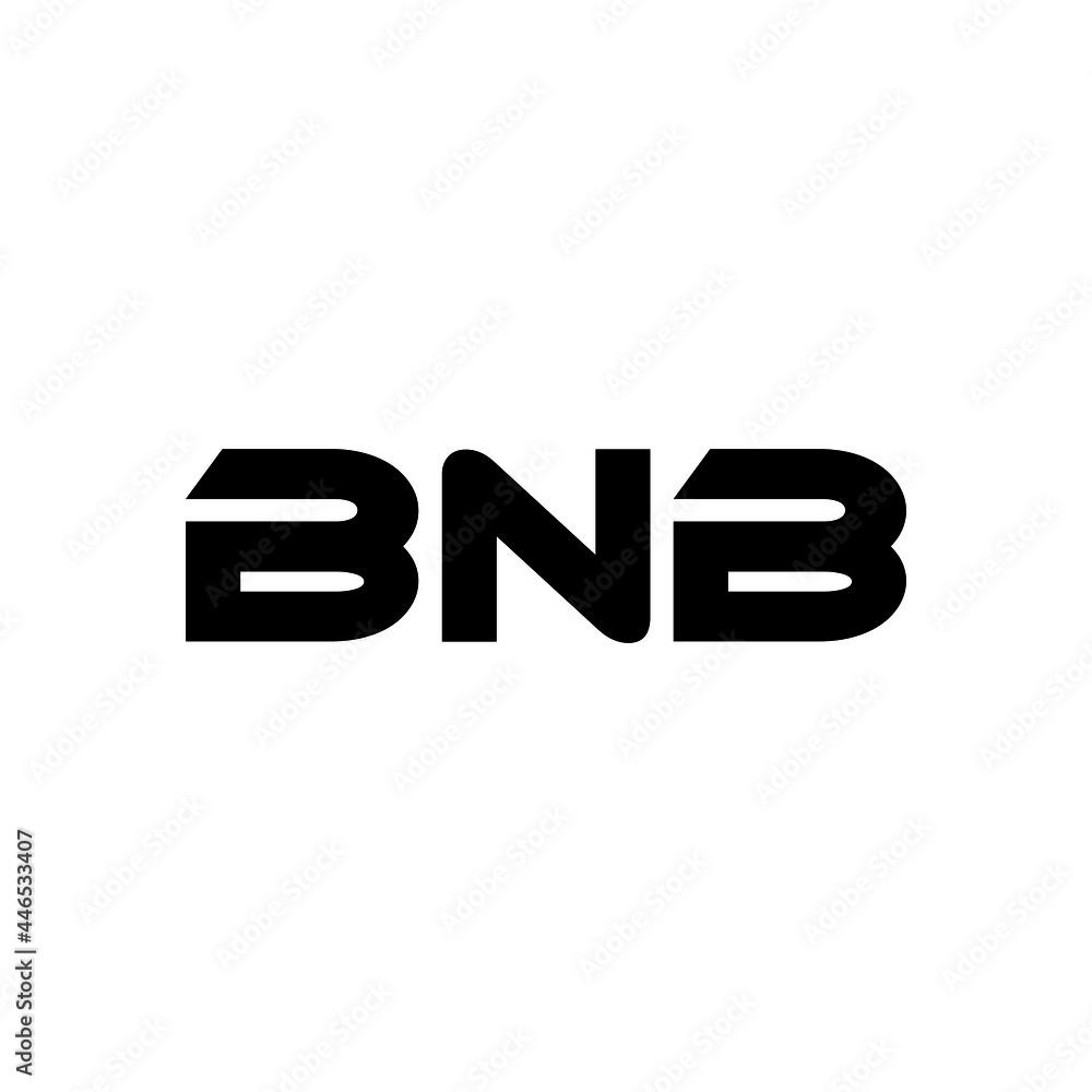 BNB letter logo design with white background in illustrator, vector ...