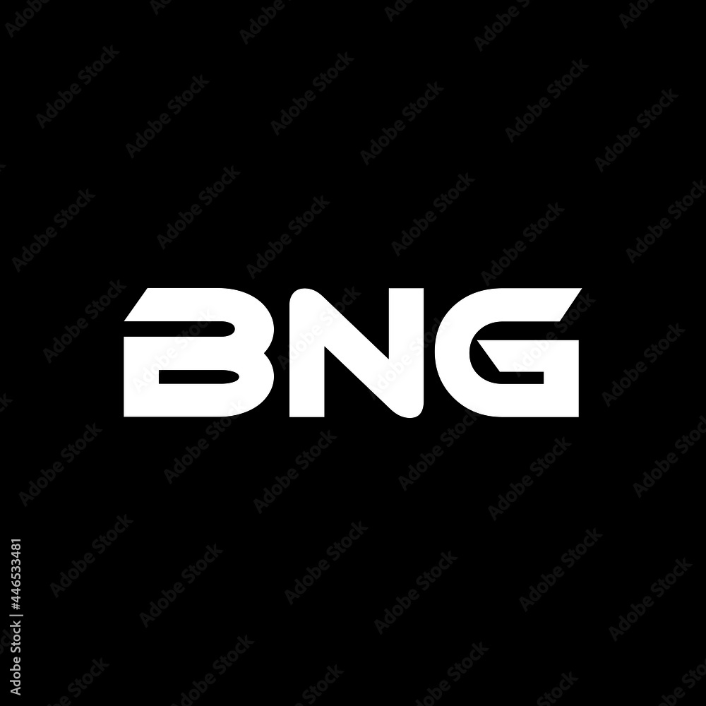 BNG letter logo design with black background in illustrator, vector ...