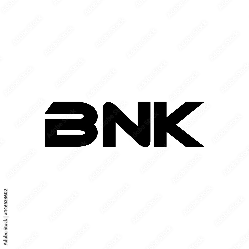 BNK letter logo design with white background in illustrator, vector ...