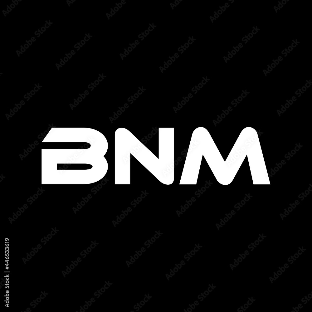 BNM letter logo design with black background in illustrator, vector ...