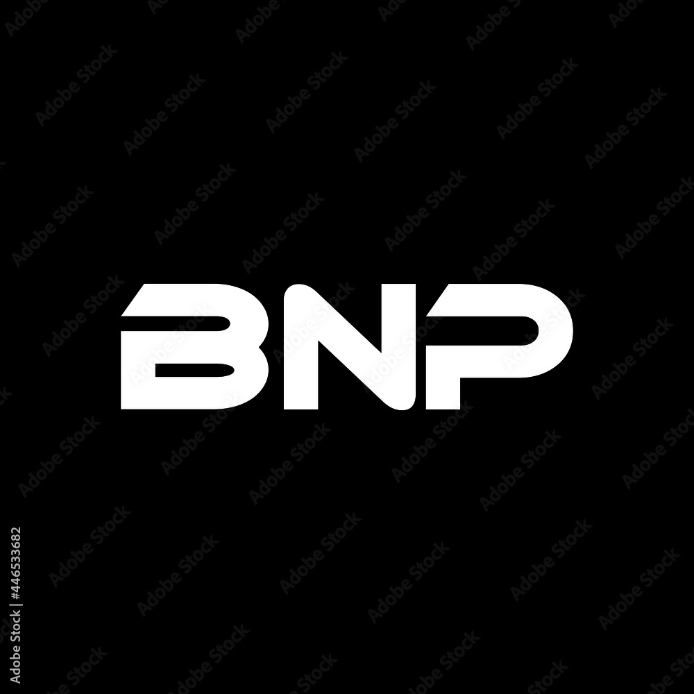 BNP letter logo design with black background in illustrator, vector ...