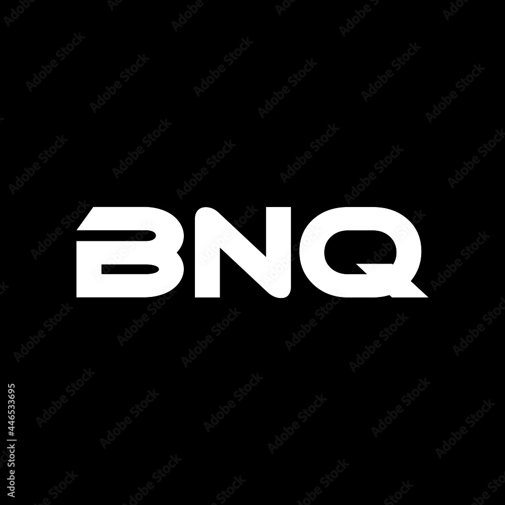 BNQ letter logo design with black background in illustrator, vector ...