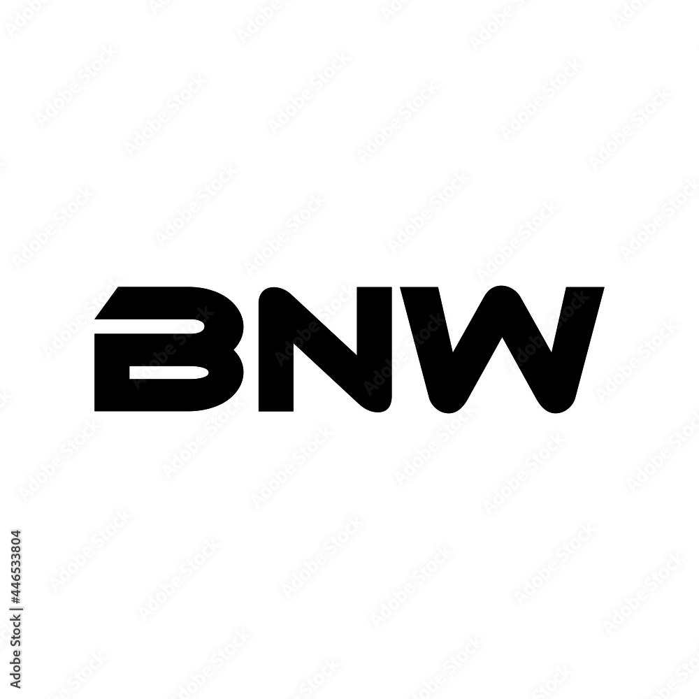 BNW letter logo design with white background in illustrator, vector ...
