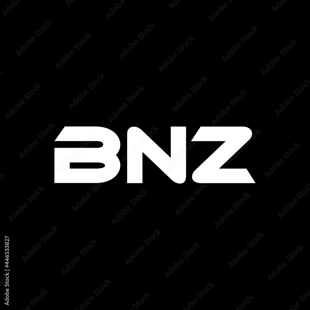 BNZ letter logo design with black background in illustrator, vector ...