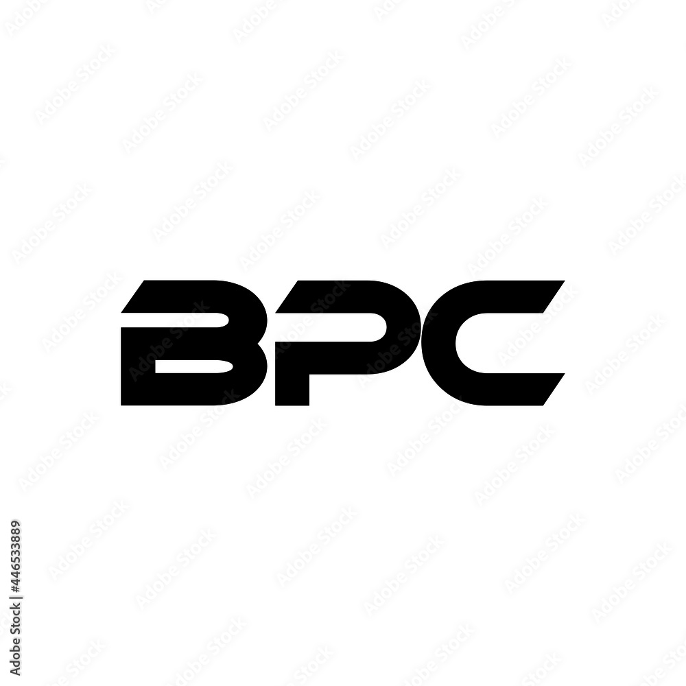 BPC letter logo design with white background in illustrator, vector ...