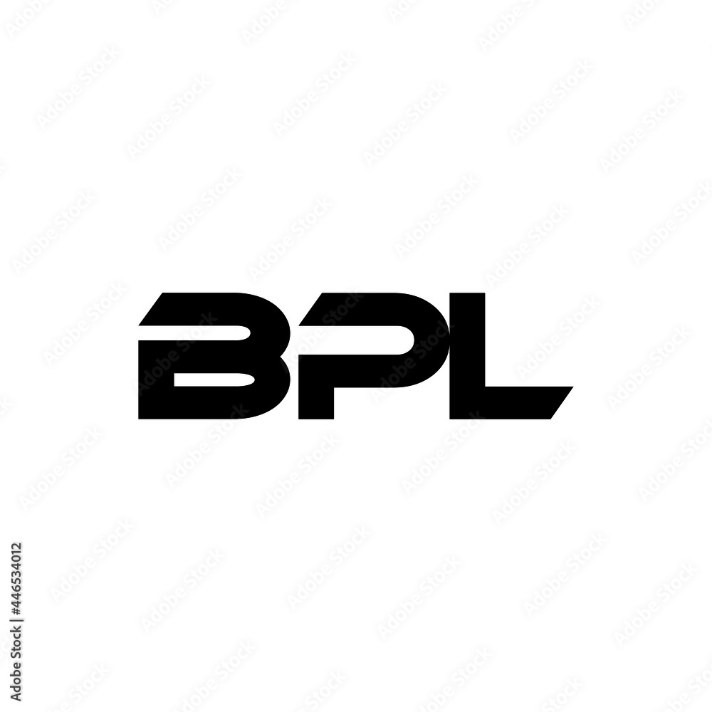 BPL letter logo design with white background in illustrator, vector ...