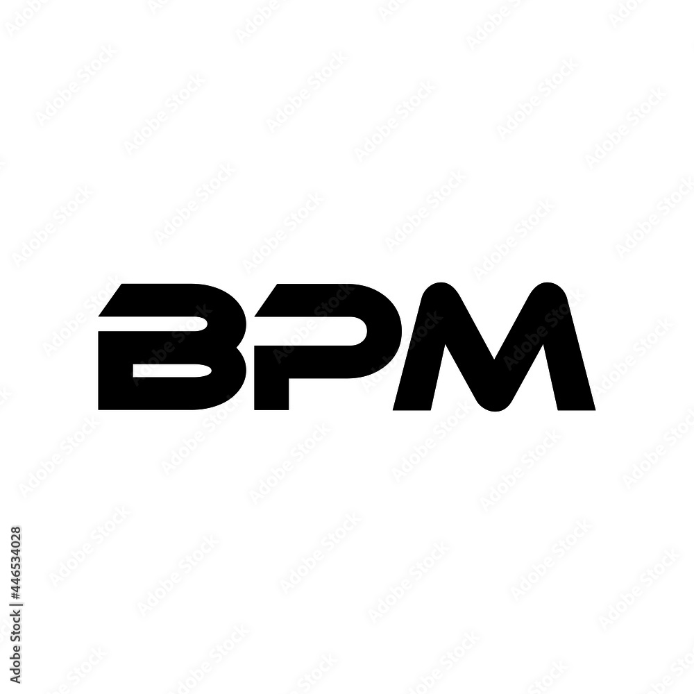 BPM letter logo design with white background in illustrator, vector ...