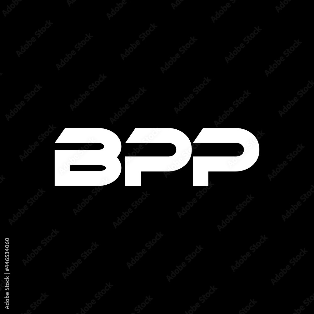 Vecteur Stock BPP letter logo design with black background in ...
