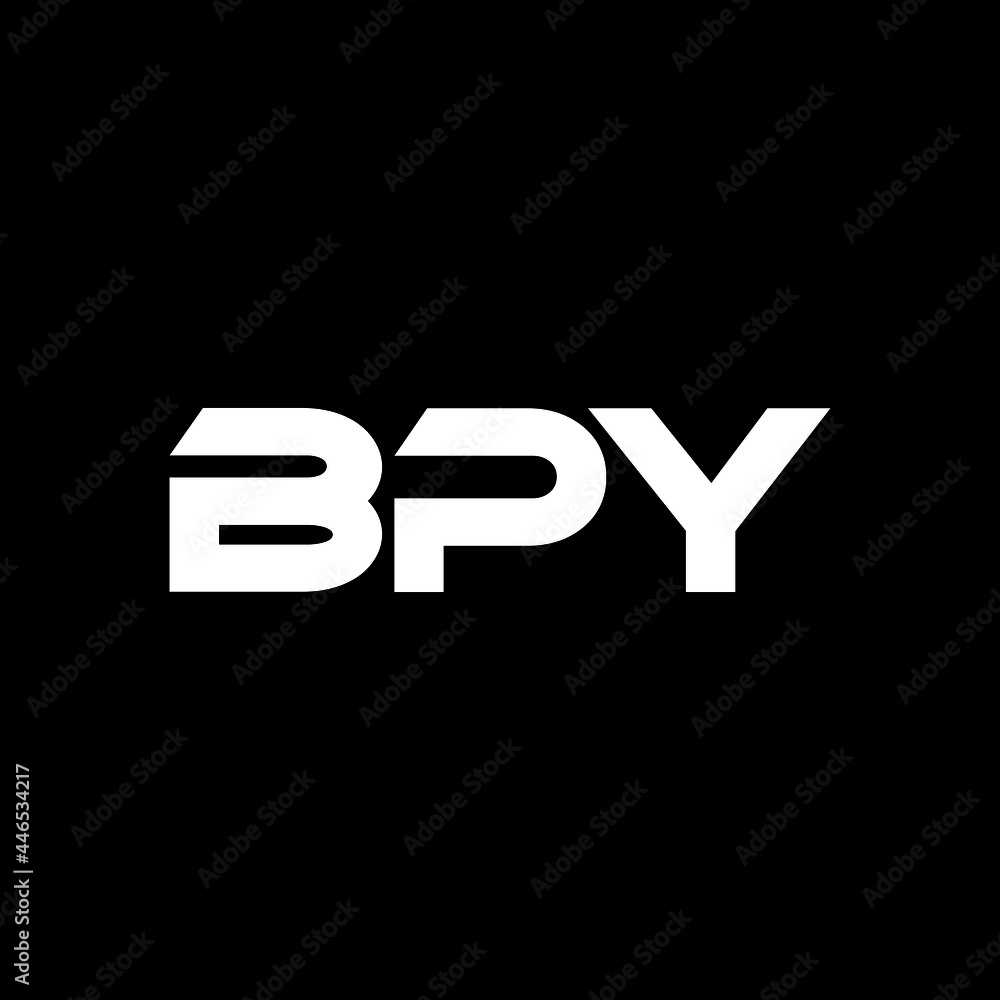 BPY letter logo design with black background in illustrator, vector ...
