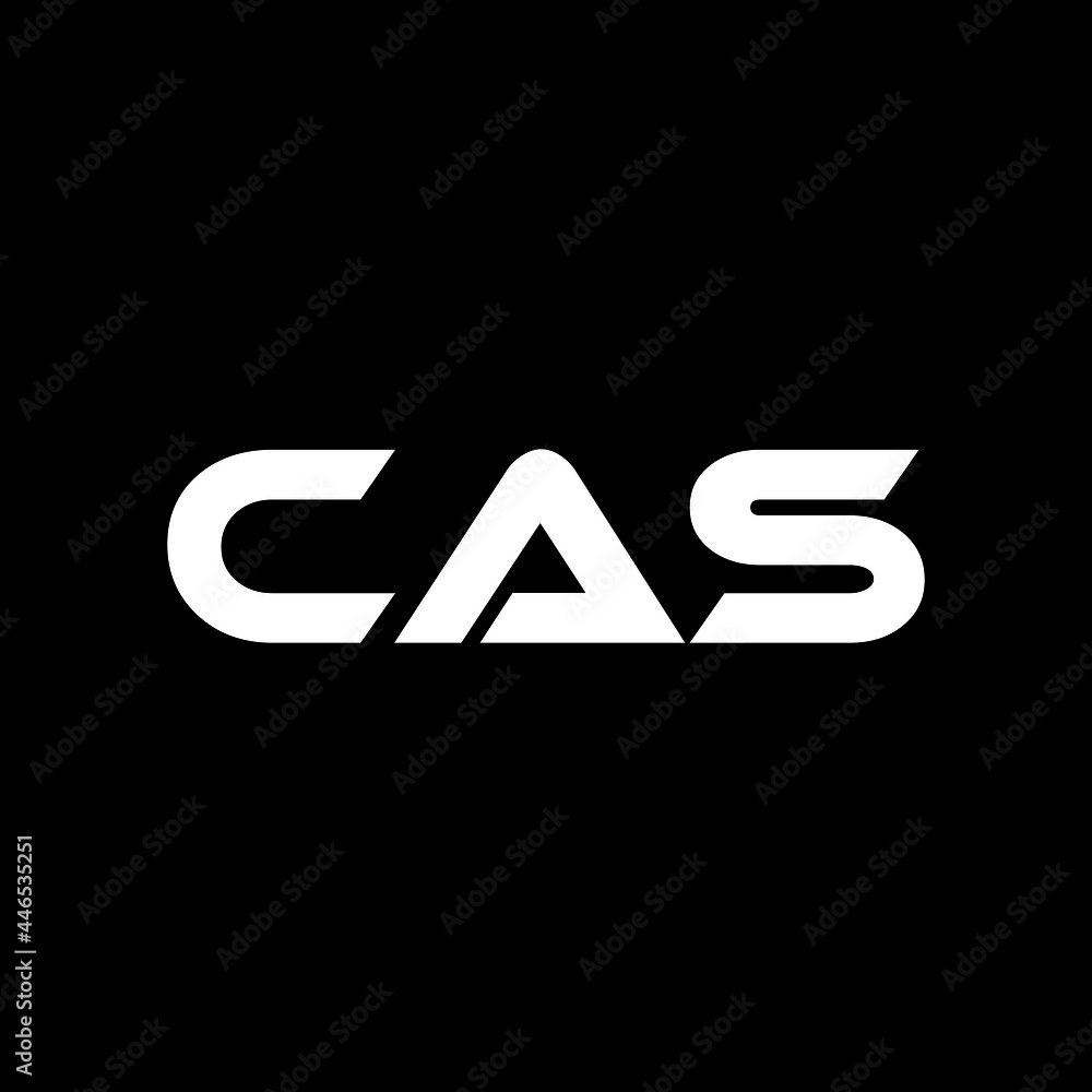 Cas Letter Logo Design With Black Background In Illustrator Vector