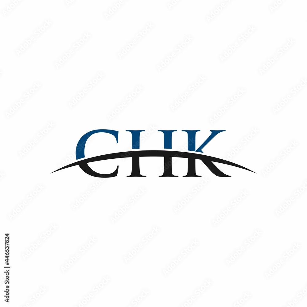 CHK initial overlapping movement swoosh horizon, logo design ...
