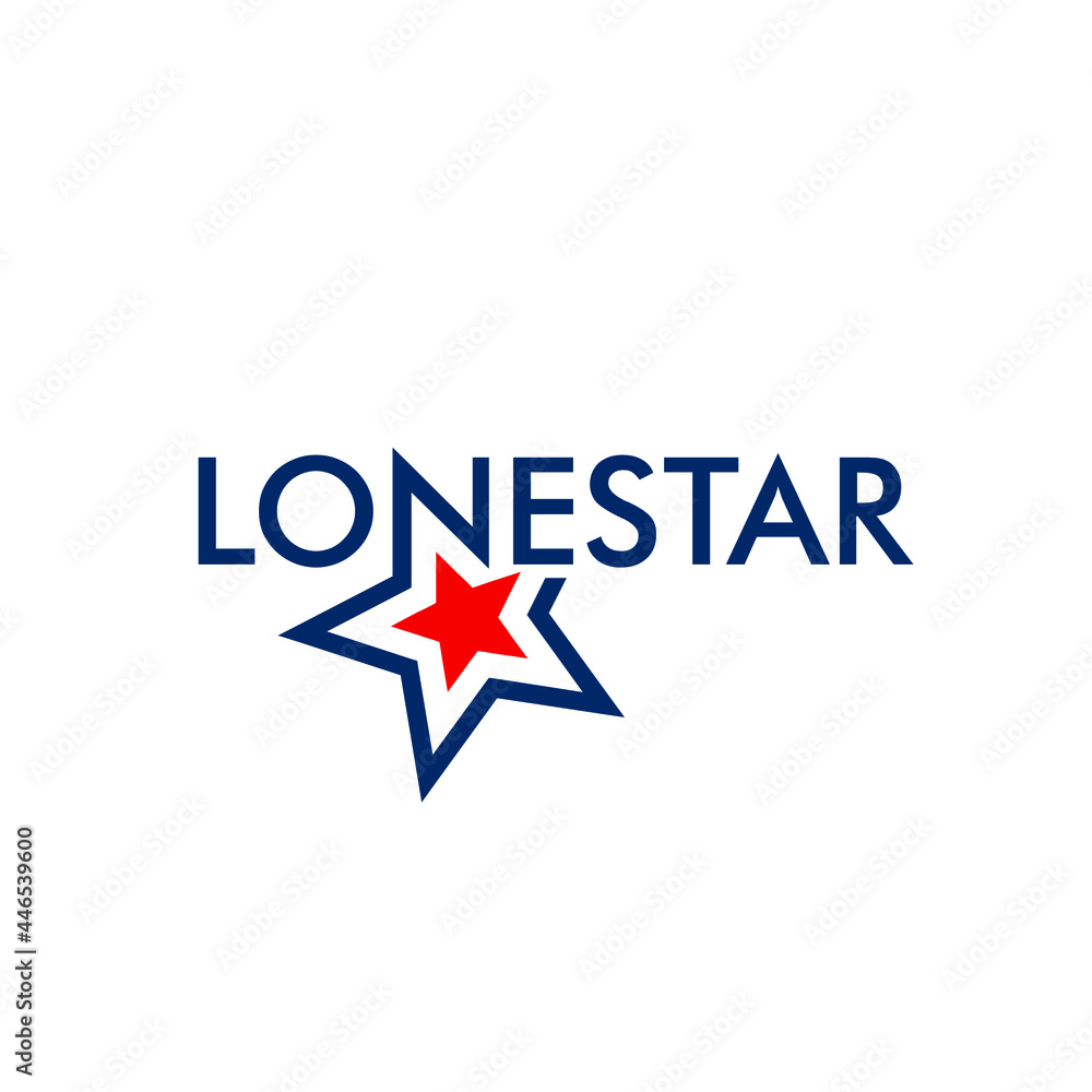 Lone Star Logo Design. Alone Star Symbol. Vector Illustration. Stock ...
