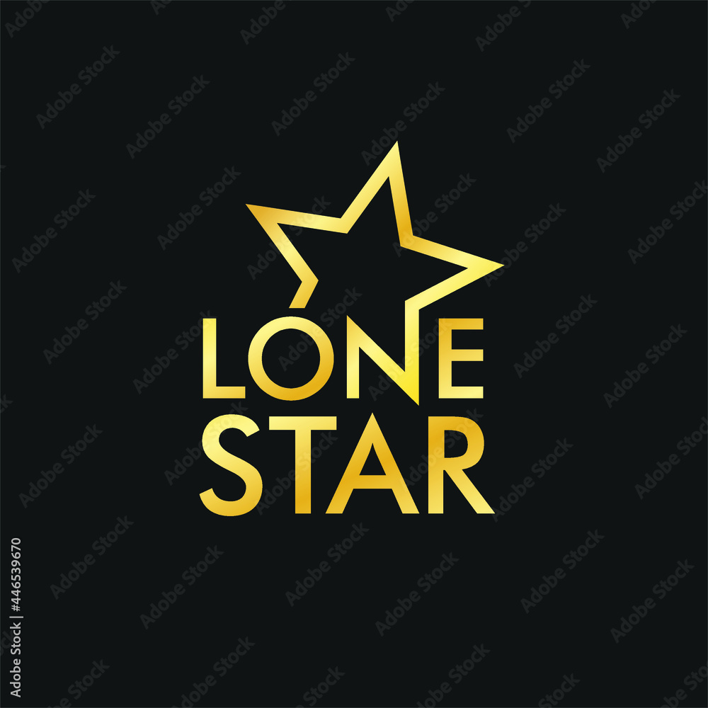 Lone Star Logo Design. Alone Star Symbol. Vector Illustration. Stock ...